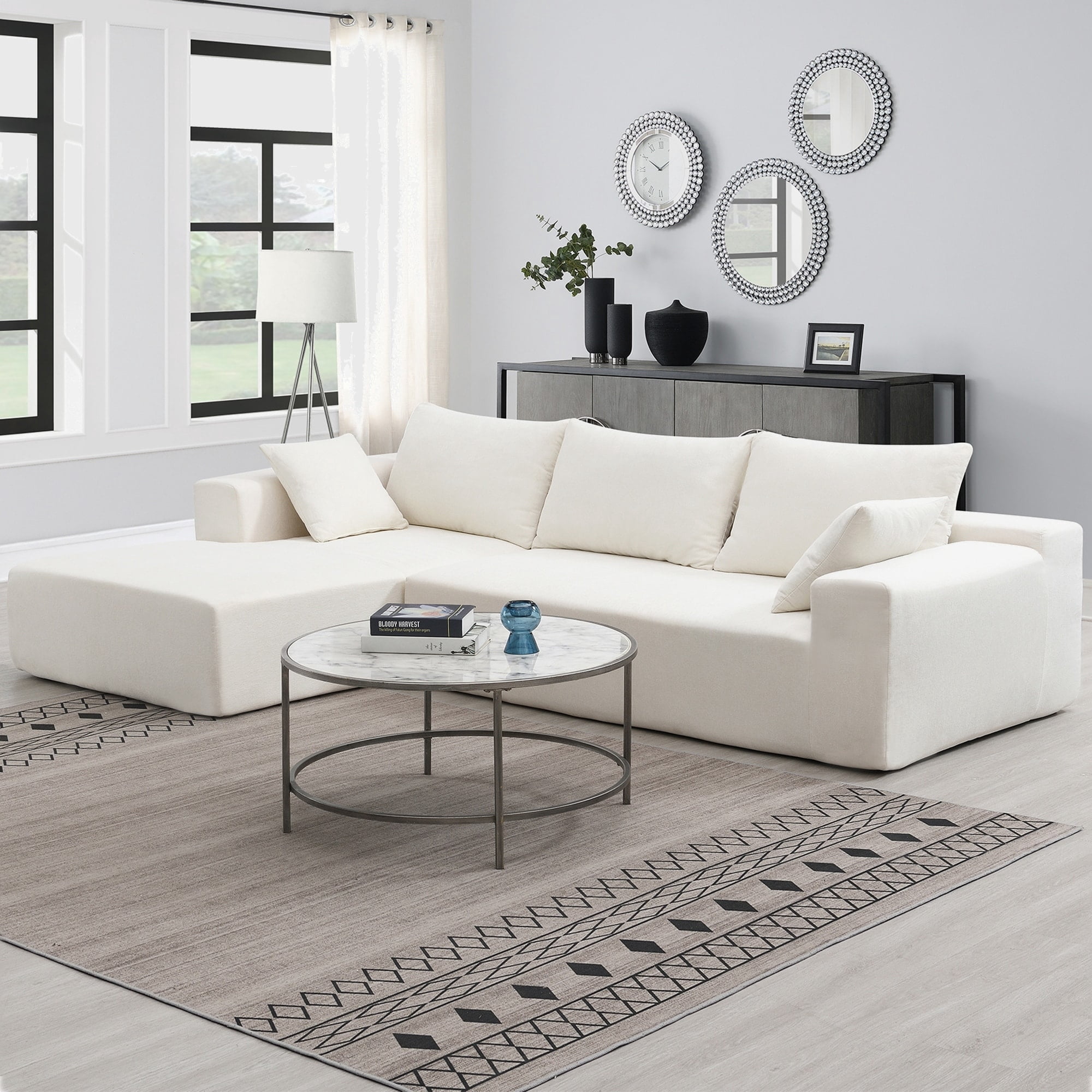 Modular Sectional Living Room Sofa Set White - Walmart.com