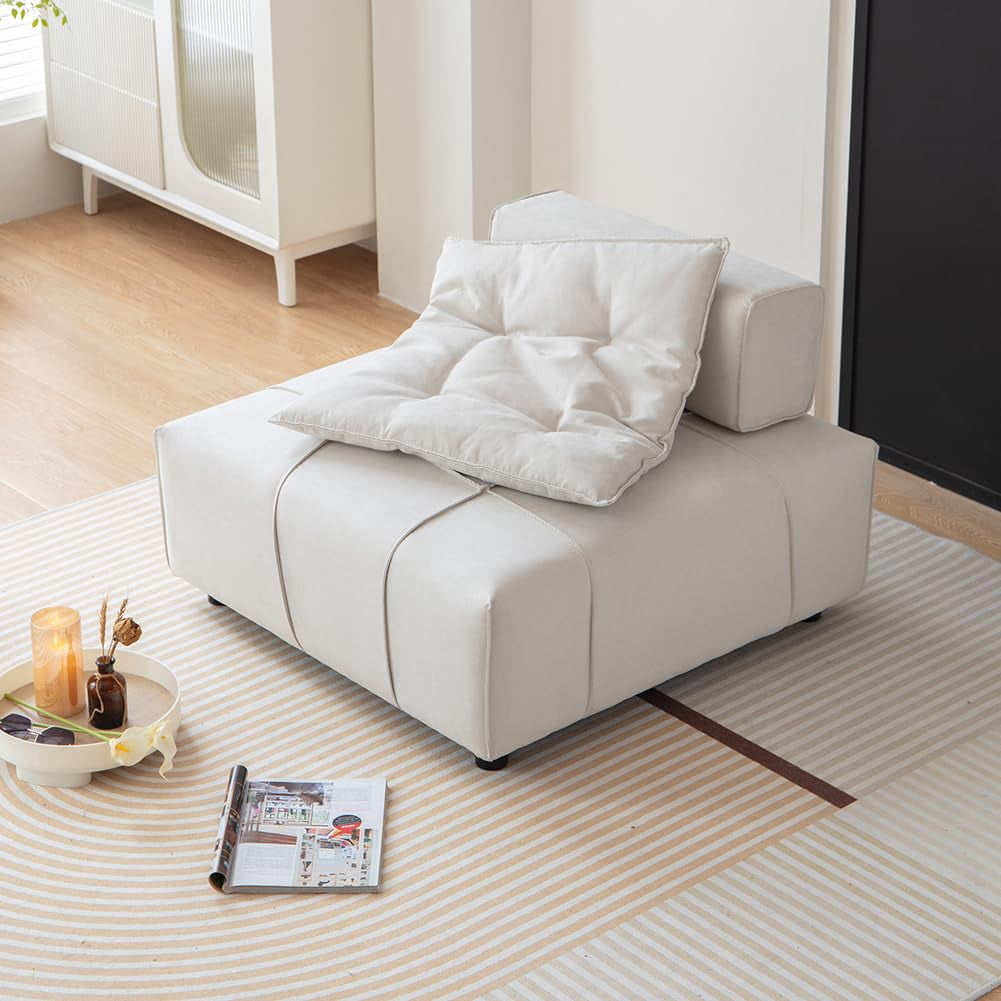 Modular Sectional Single Sofa With Removable Back Space Saving 35D High ...