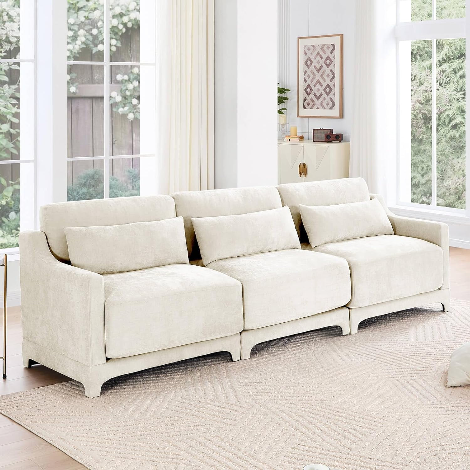 Modular Sectional Sofa 105'' 3-Seater Couch, High Density Foam ...