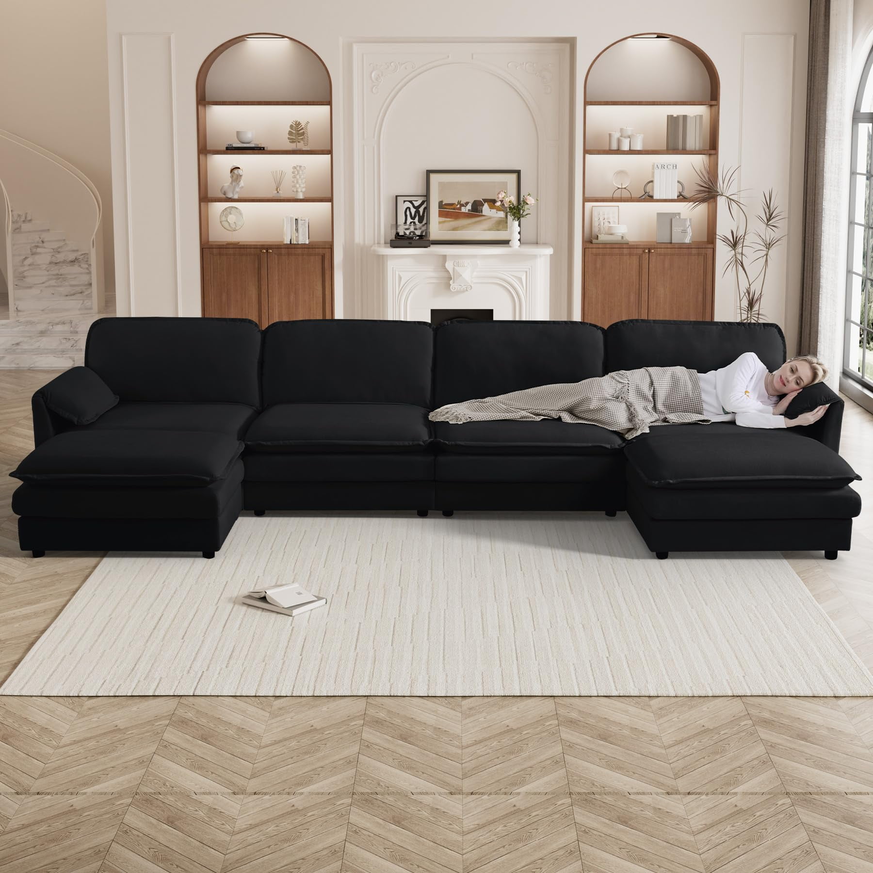 Modular Sectional Sofa, 150" Comfy L Shaped Sectional Couches for ...