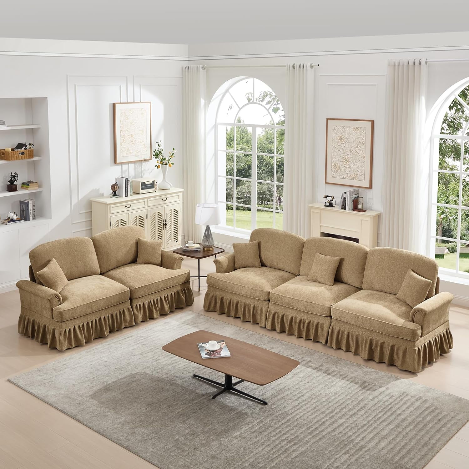 Modular Sectional Sofa, 3 Seat Sofa and 2 Seat Loveseat Sofa Sets with ...