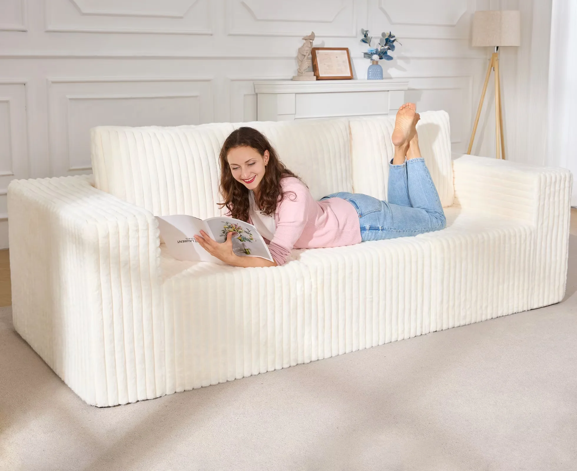 Modular Sectional Sofa 3-Seater Modular Sofa Couch with Deep Seat ...