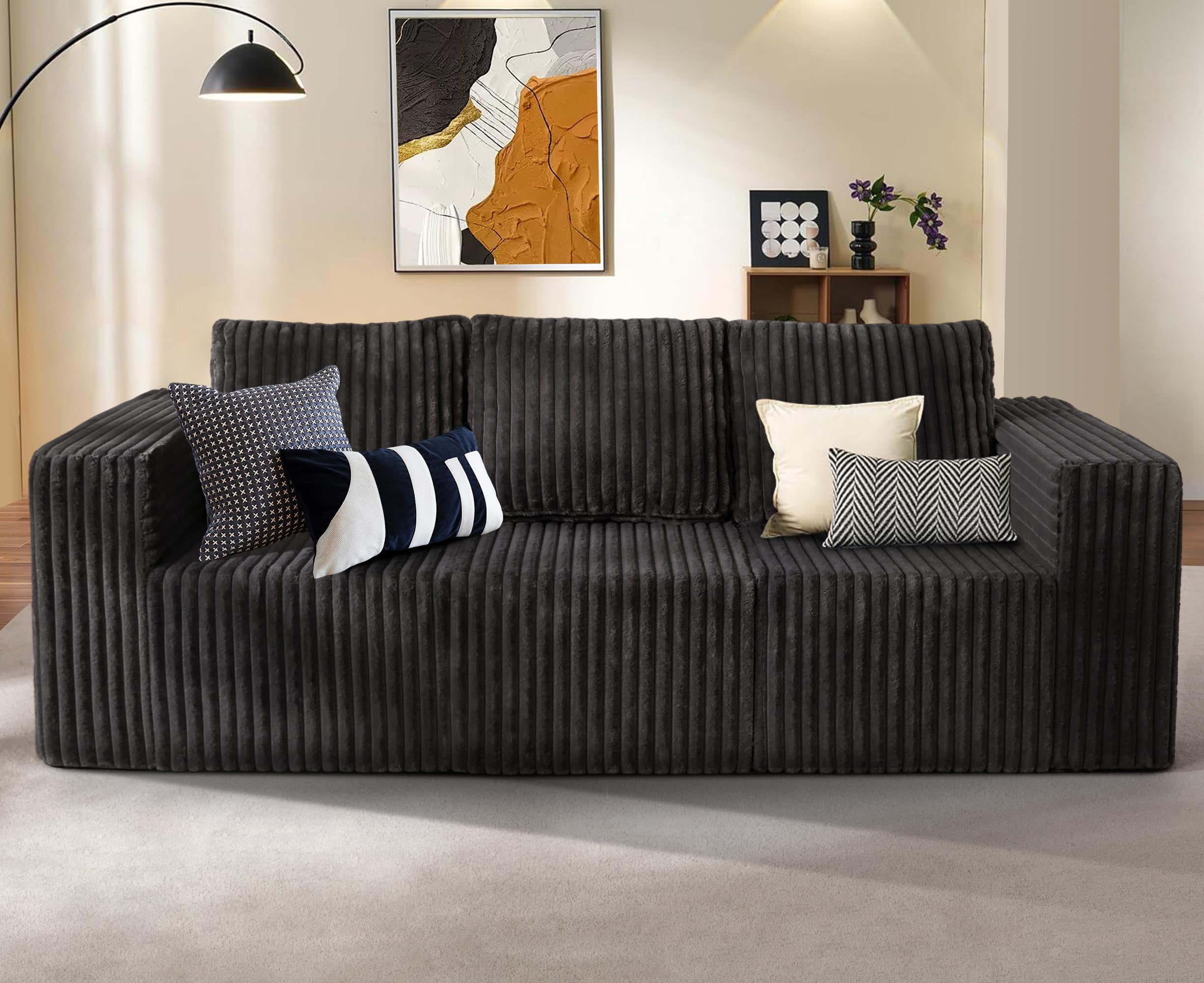 Modular Sectional Sofa 3-Seater Modular Couch with Deep Seat Memory ...