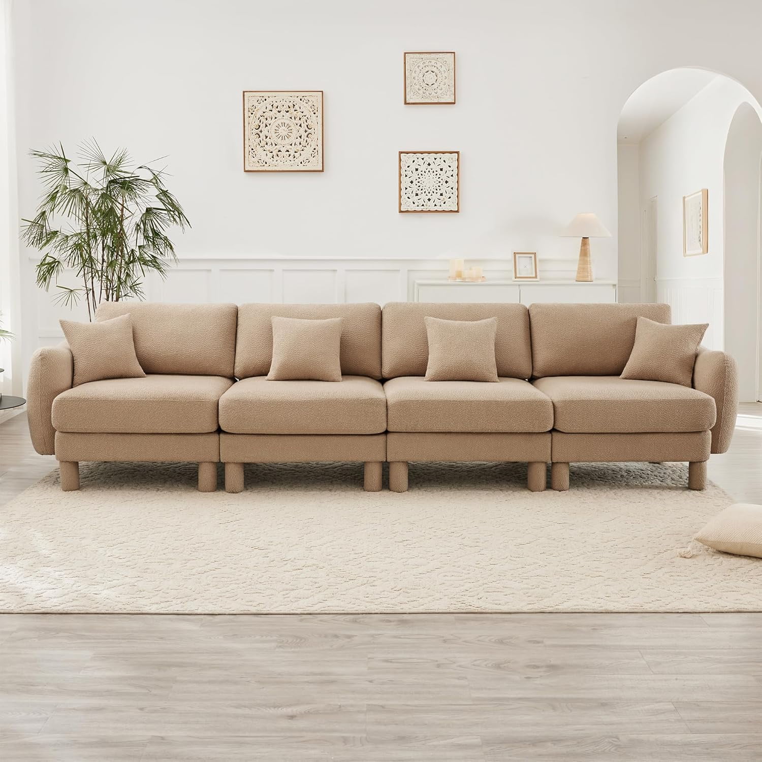 Modular Sectional Sofa, 4-Seat Deep Seat Sofa for Living Room, Cloud ...