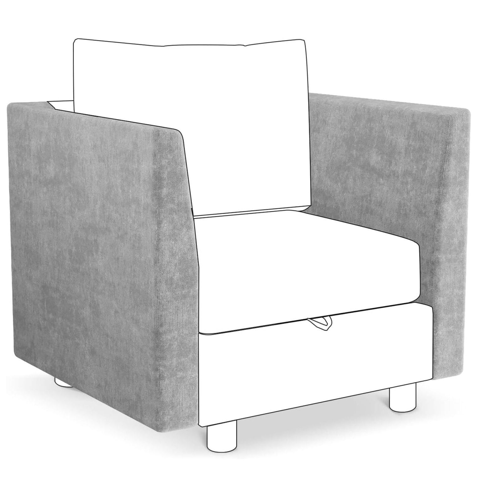 Modular Sectional Sofa Armrest Backrest Module Couch Side Sectional ...