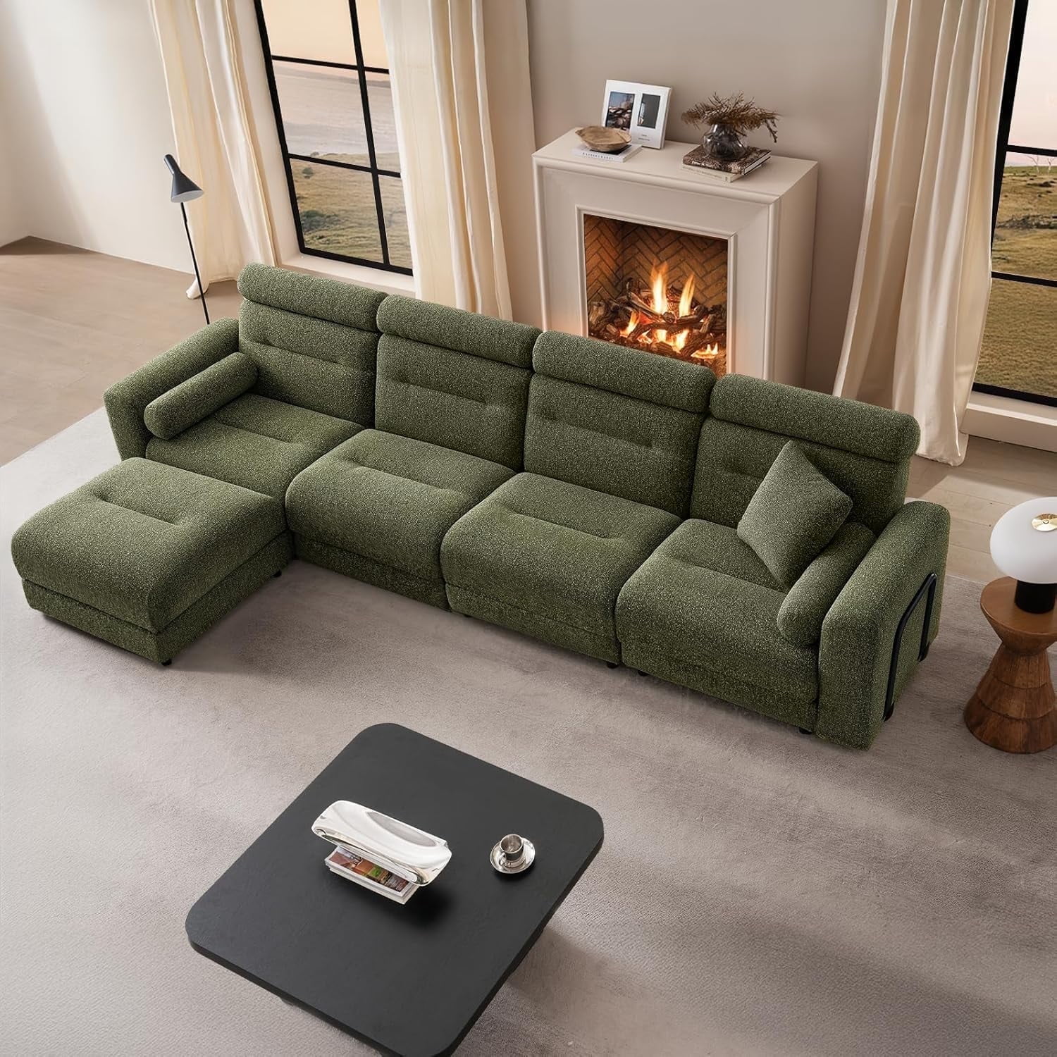 Tranqu Modular Sectional Sofa With Casters 23.6" Deep Seat Comfy Couch ...