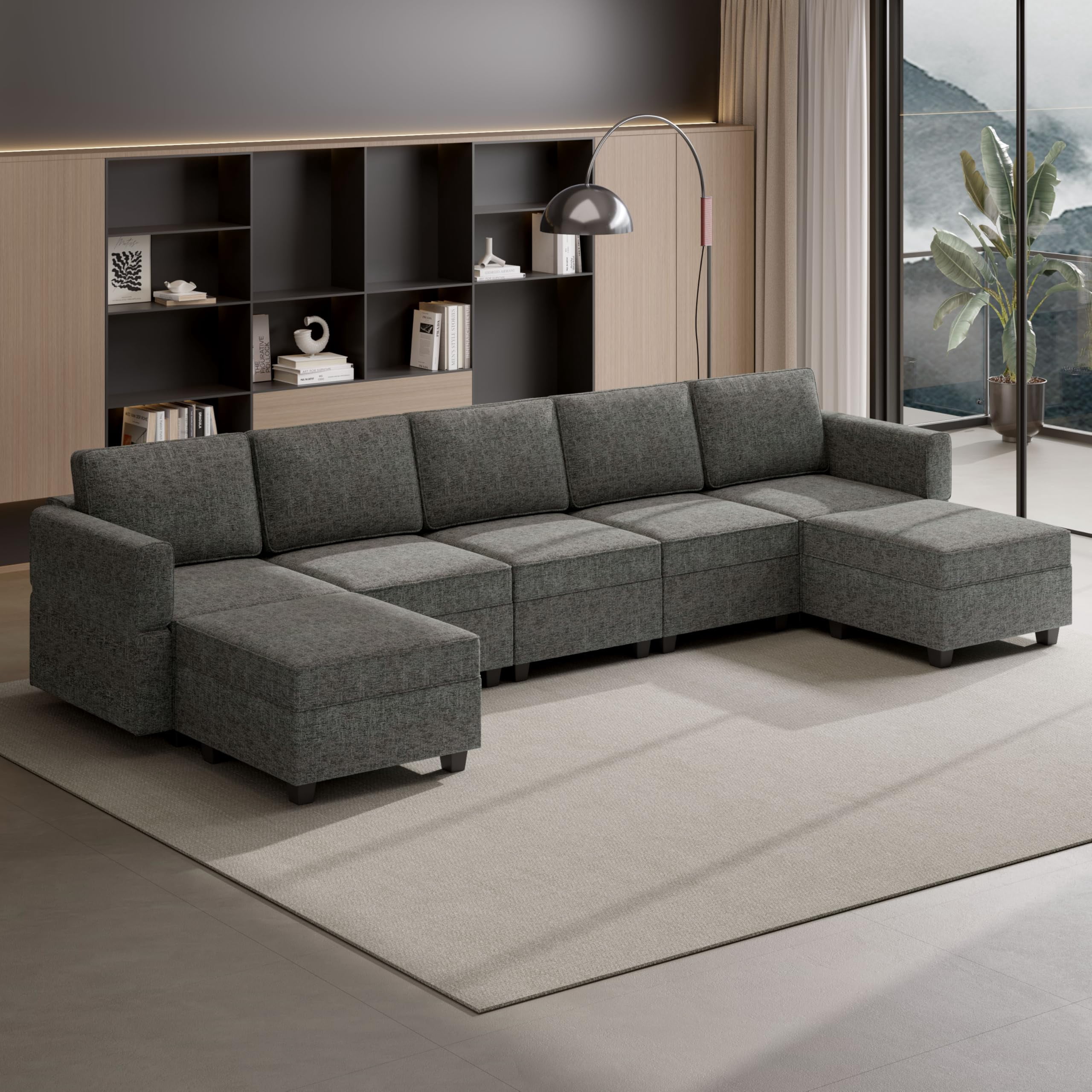 Modular Sectional Sofa, Convertible 7 Seats Sectional Couch with ...