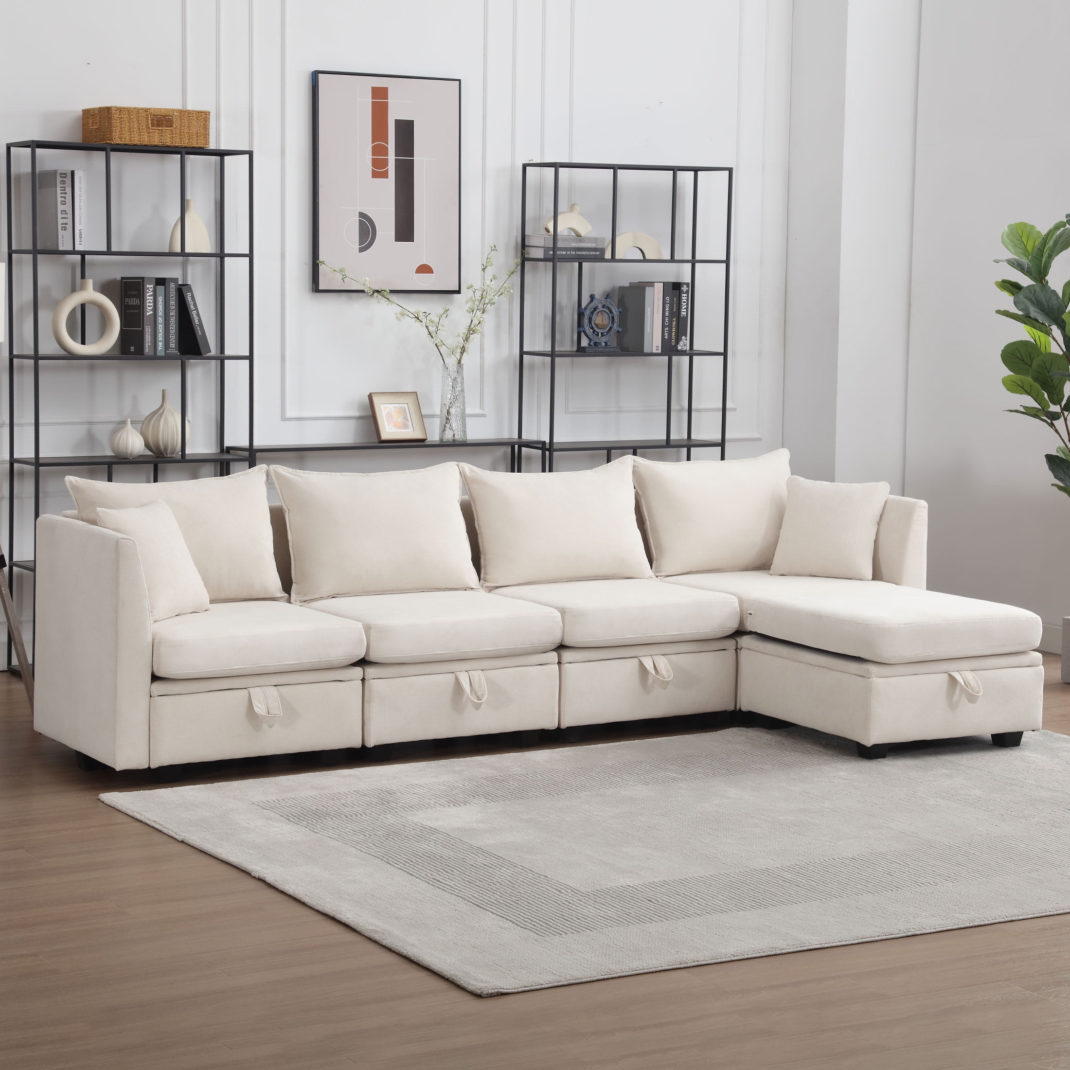 Modular Sectional Sofa, Convertible Sofa Couch With Storage, Sleeper ...