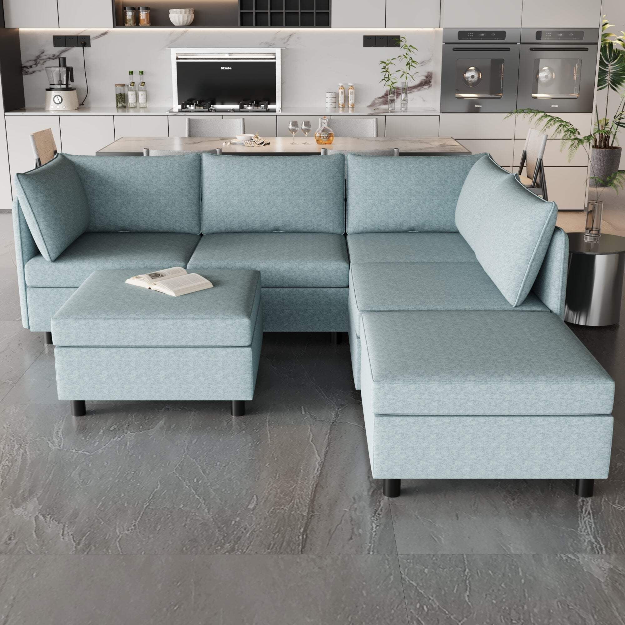 Modular Sectional Sofa, Convertible Sofa Seat With Storage, Sleeper ...