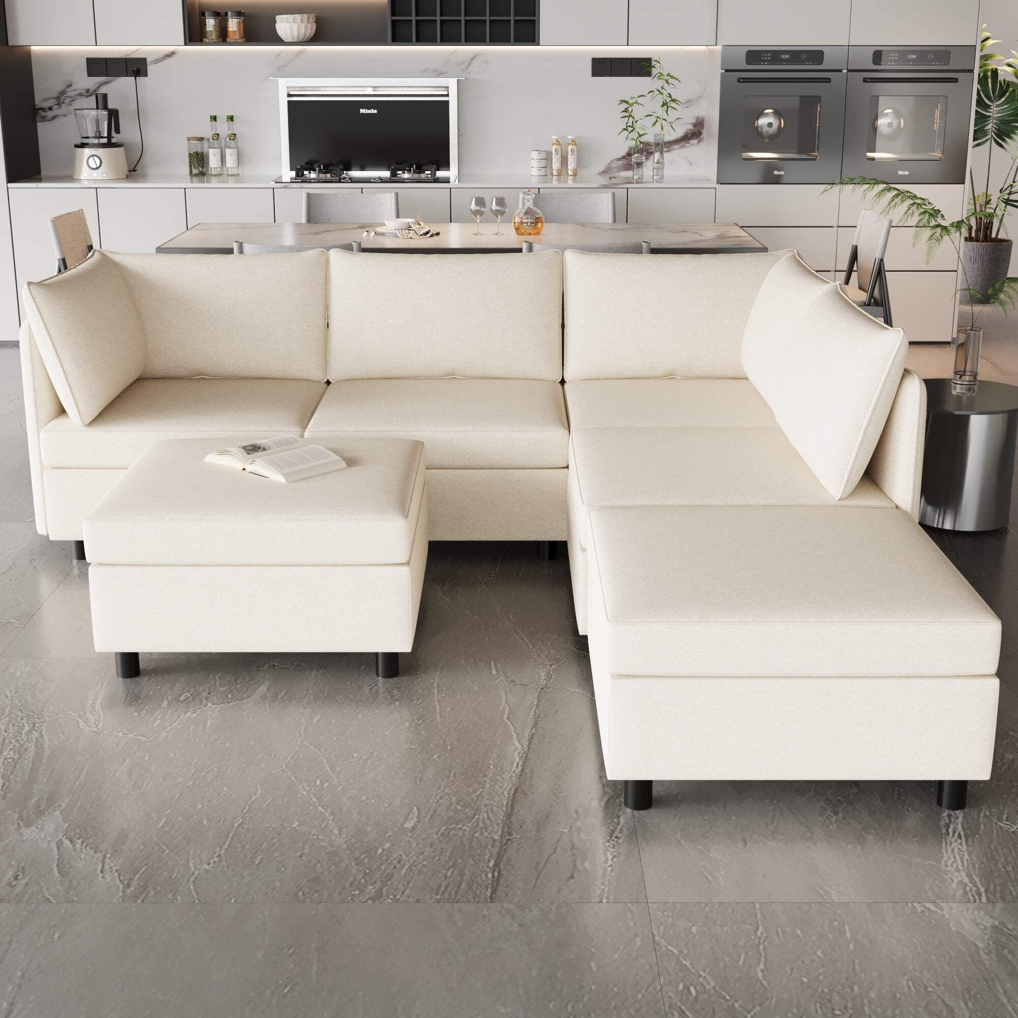 Modular Sectional Sofa, Convertible Sofa Seat With Storage, Sleeper ...