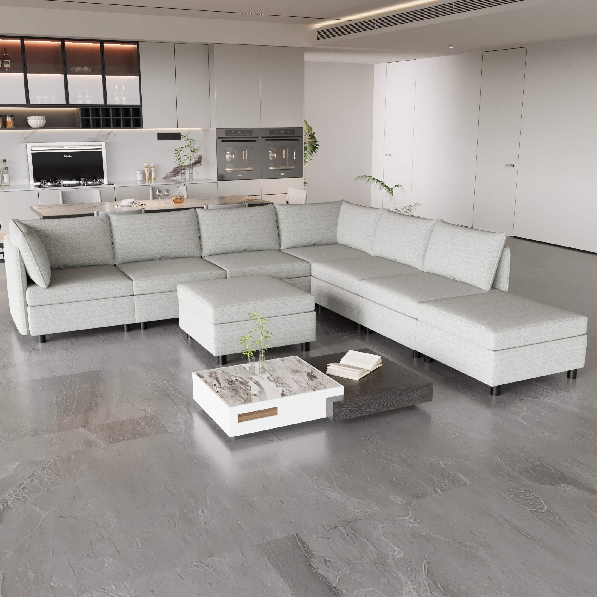 Modular Sectional Sofa, Convertible Sofa Seat With Storage, Sleeper ...