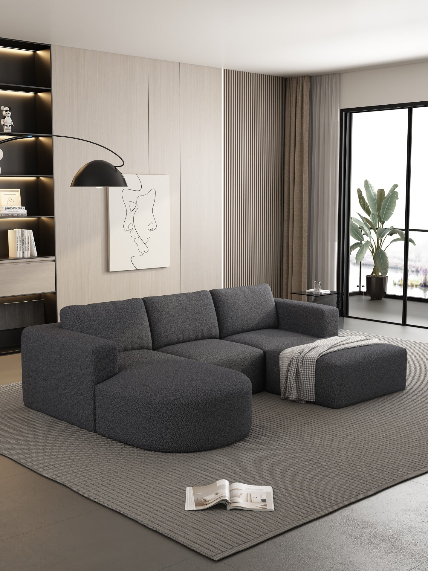 Modular Sectional Sofa with Convertible U-Shaped Design and Chaise ...