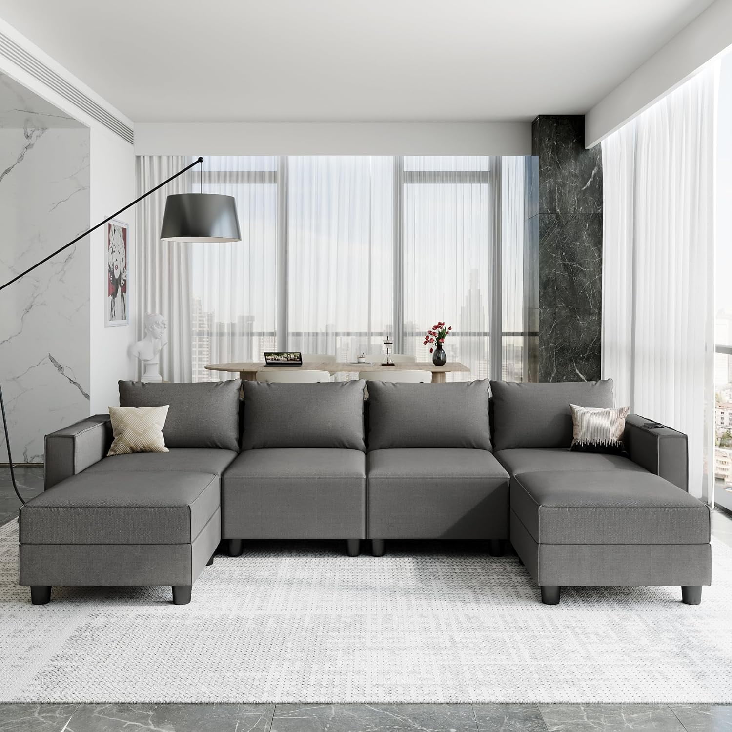 Modular Sectional Sofa, Convertible U Shaped Sofas Couch, Large Size Couches for Living Room ...