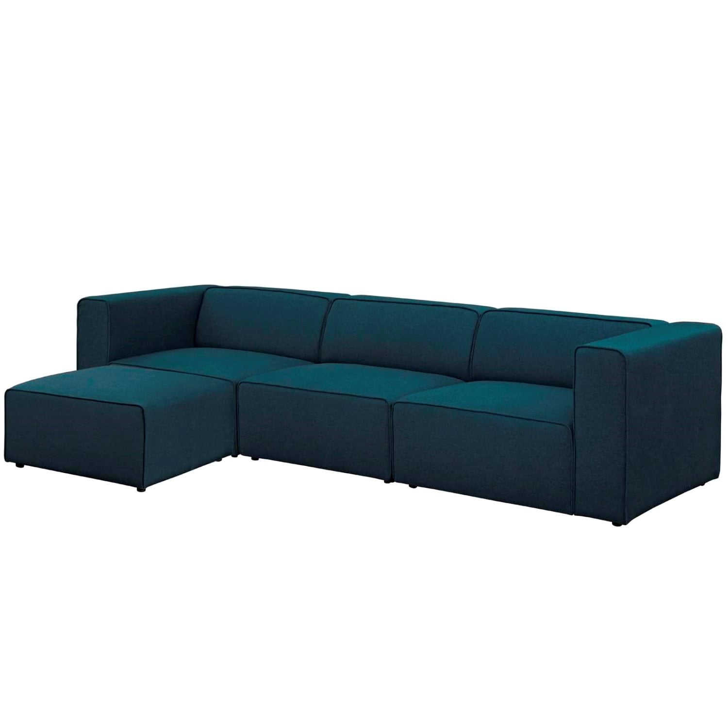 Modular Sectional Sofa Couch, Blue, Fabric, Living Kitchen Cafe Bistro ...