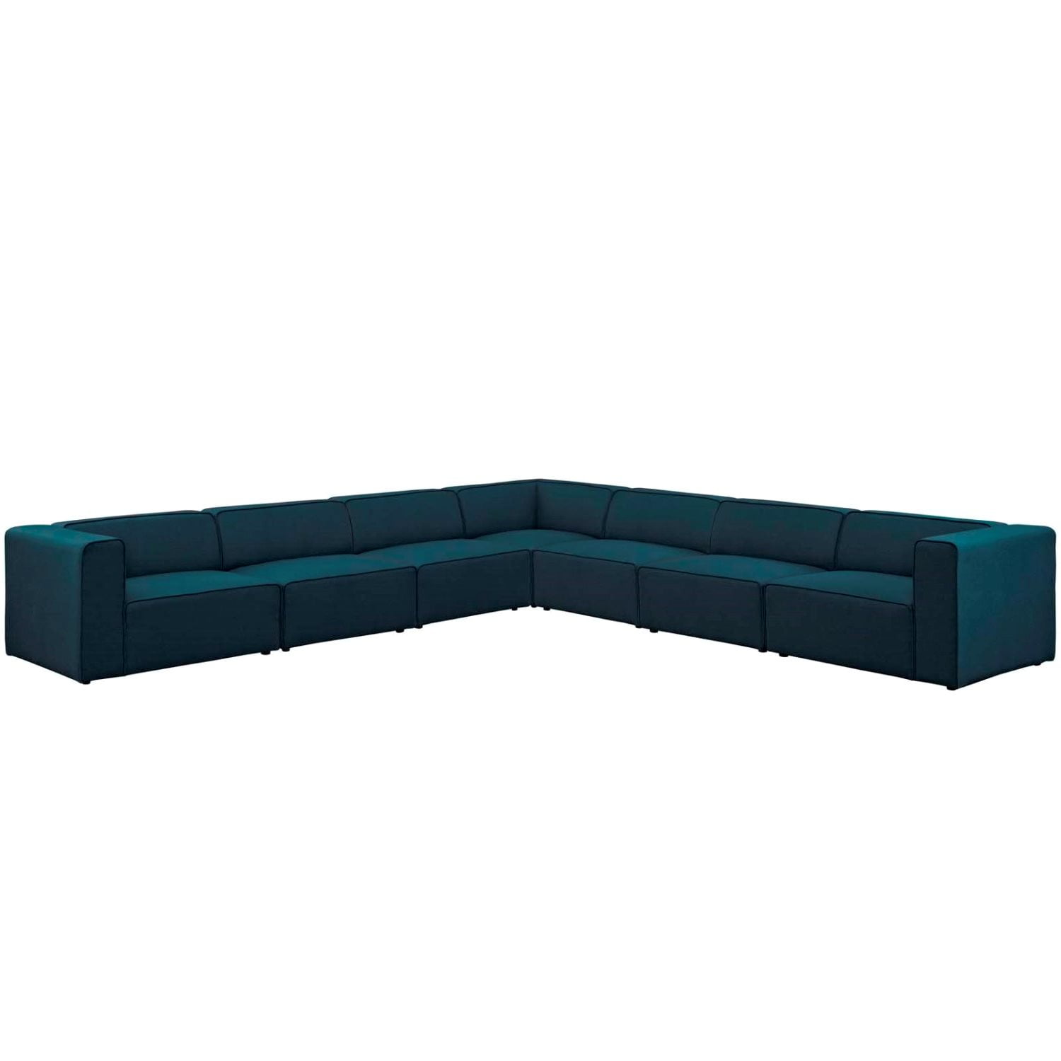 Modular Sectional Sofa Couch, Blue, Fabric, Living Kitchen Cafe Bistro ...