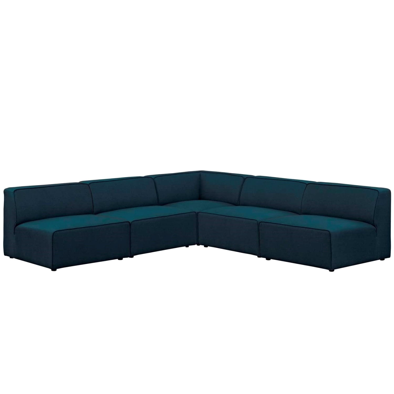 Modular Sectional Sofa Couch, Blue, Fabric, Living Kitchen Cafe Bistro ...