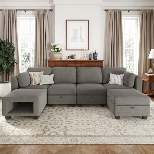 Modular Sectional Sofa Couch with Cat Bed and Cat Scratch Board, Pet ...