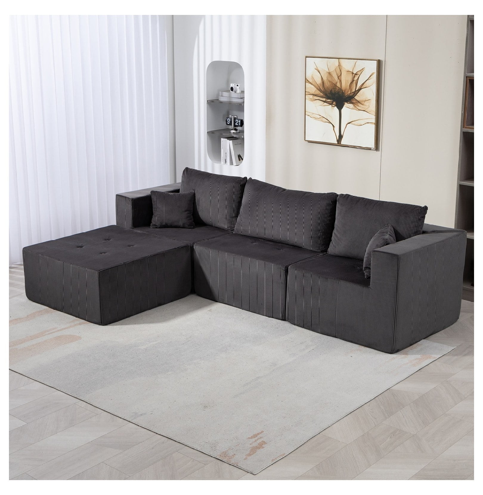 Modular Sectional Sofa Couch, L-Shaped Couch with Chaise, Modern Living ...