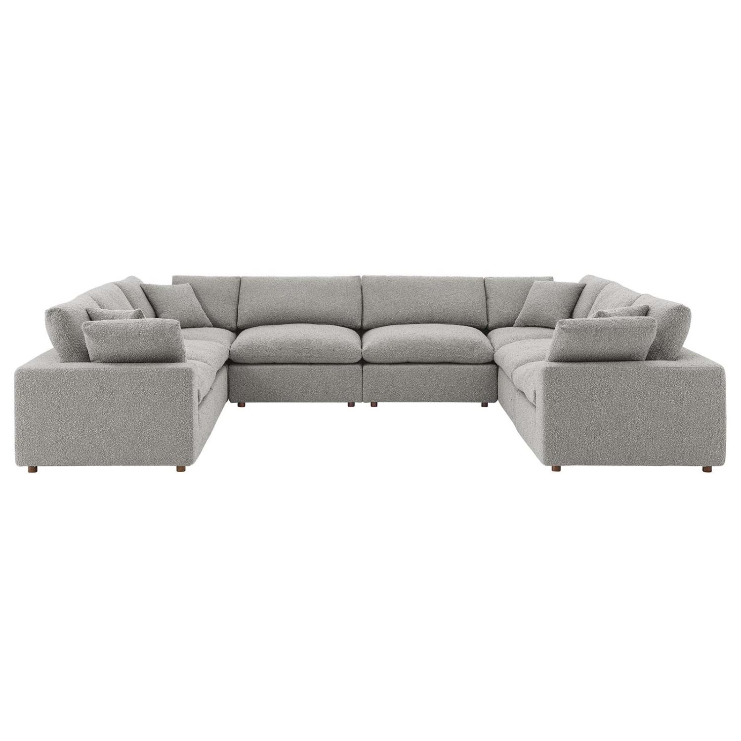 Modular Sectional Sofa Couch, Light Grey Gray, Fabric, Living Kitchen ...