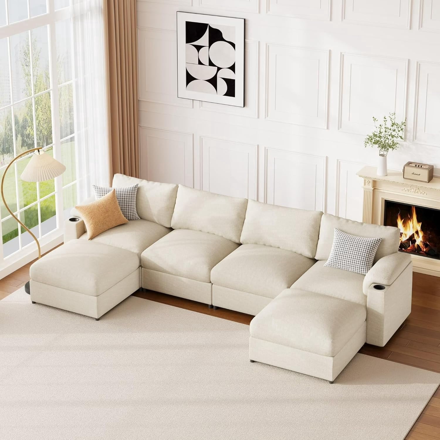 Modular Sectional Sofa Couch for Living Room Velvet Couches Oversized U ...