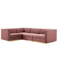 Modular Sectional Sofa Couch, Pink, Velvet, Living Kitchen Cafe Bistro ...