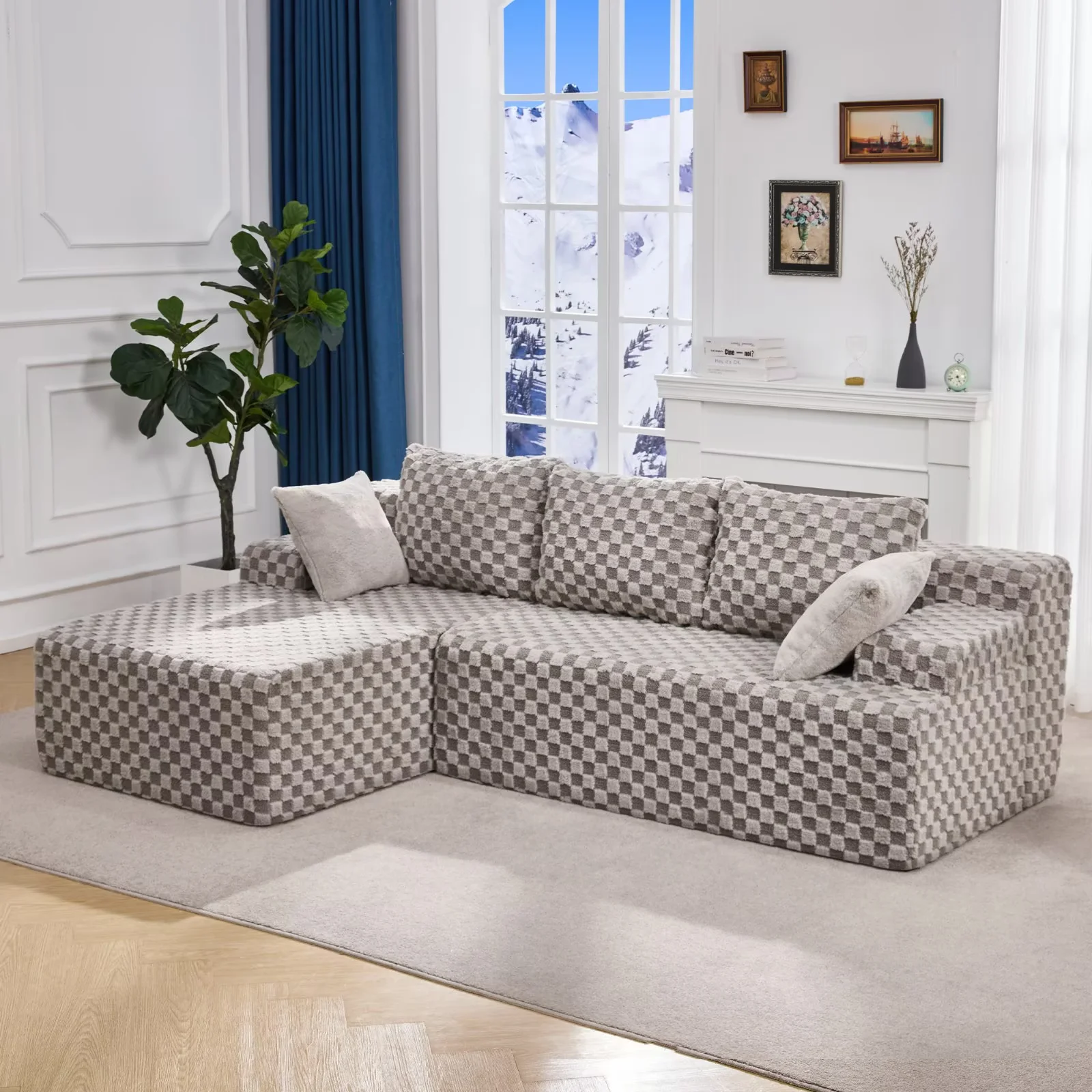 Modular Sectional Sofa Couches L-Shape Couch 3 Seat Modular Sofa Memory ...