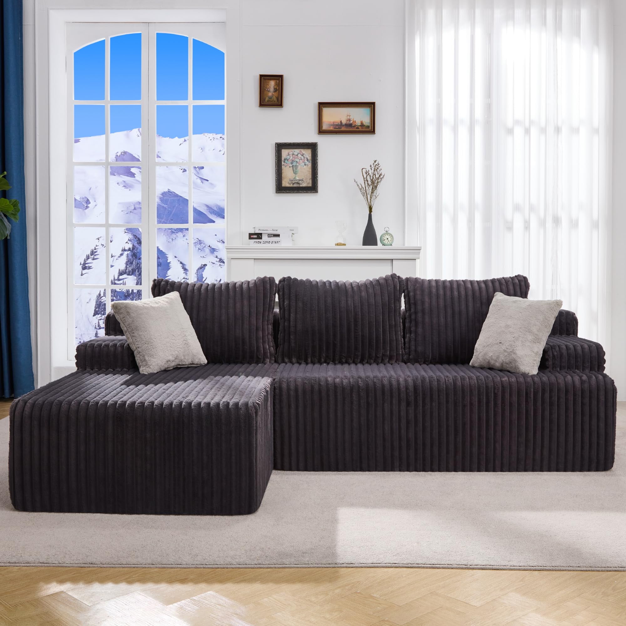 Modular Sectional Sofa Couches L-Shape Couch 3 Seat Modular Sofa Memory ...