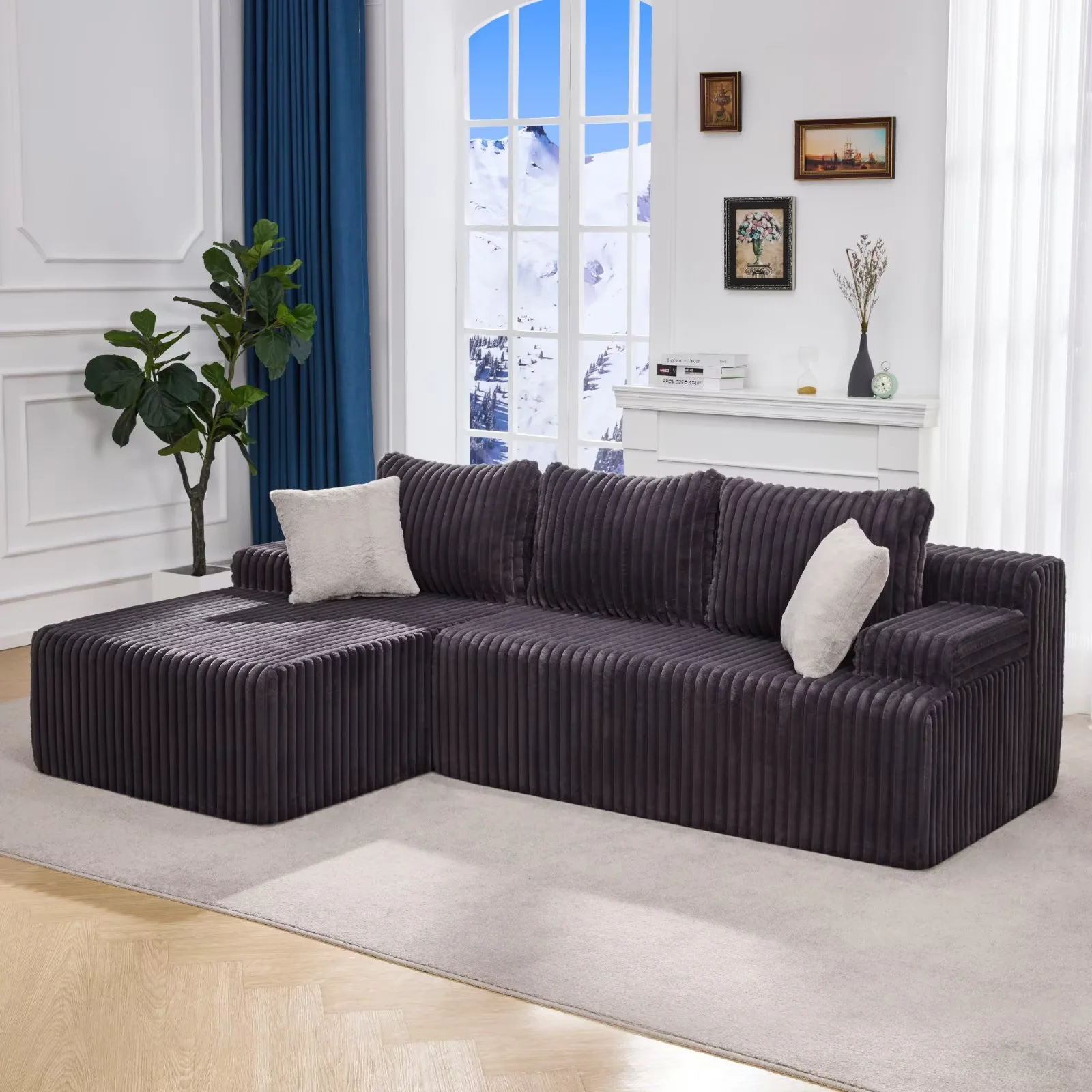 Modular Sectional Sofa Couches L-Shape Couch 3 Seat Modular Sofa Memory ...