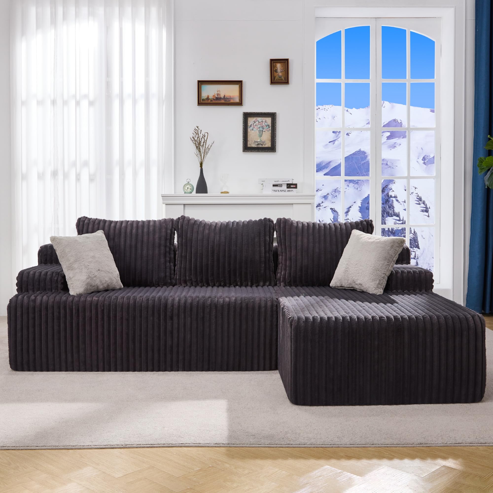 Modular Sectional Sofa Couches L-Shape Couch 3 Seat Modular Sofa Memory ...