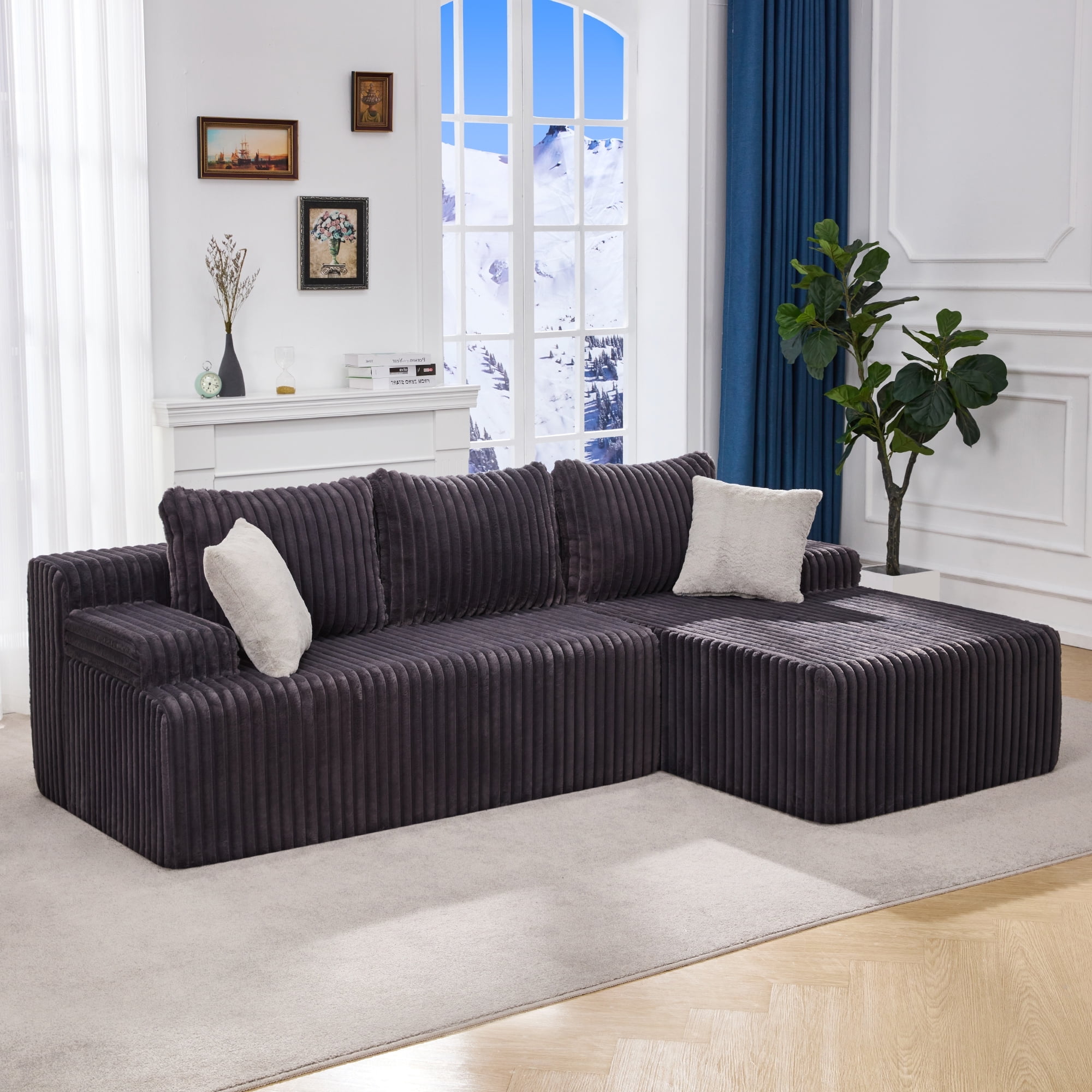 Modular Sectional Sofa Couches L-Shape Couch 3 Seat Modular Sofa Memory ...