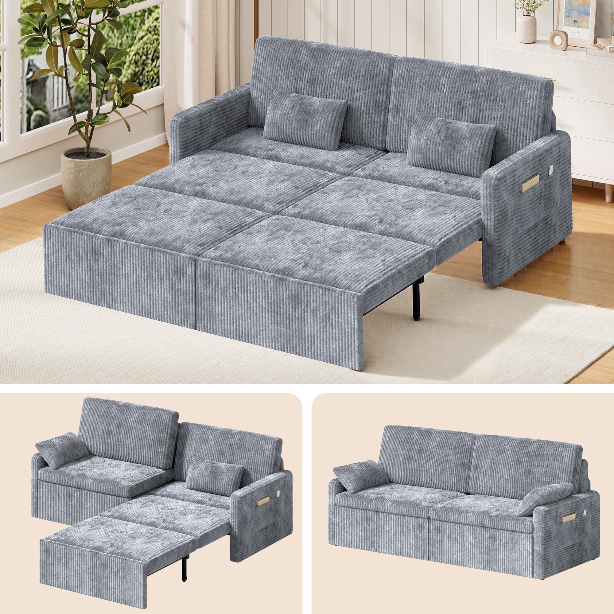 Modular Sectional Sofa, Customizable L-Shape, Tool-Free Assembly ...