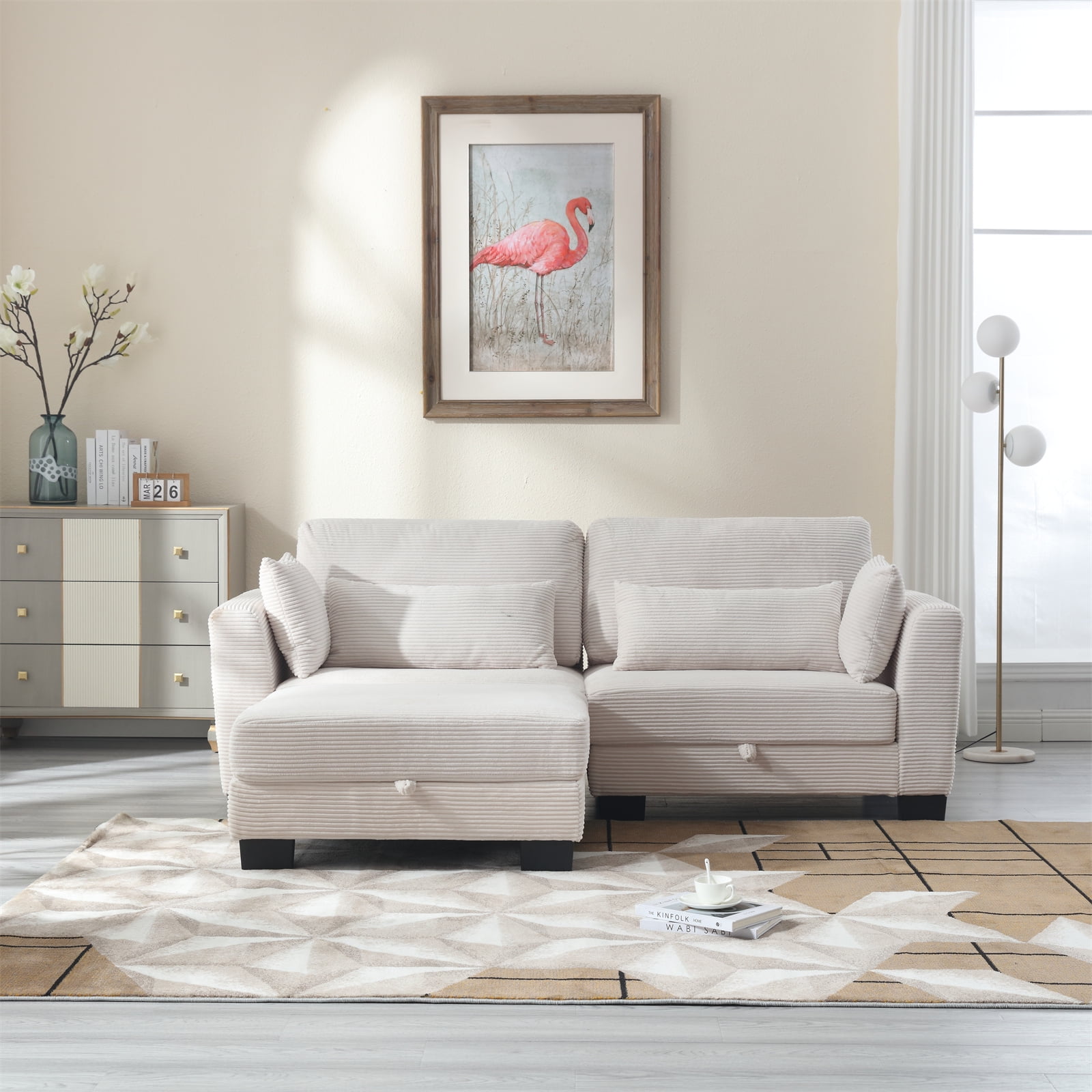 Modular Sectional Sofa, L Shaped Loveseat Couch with Reversible Chaise ...