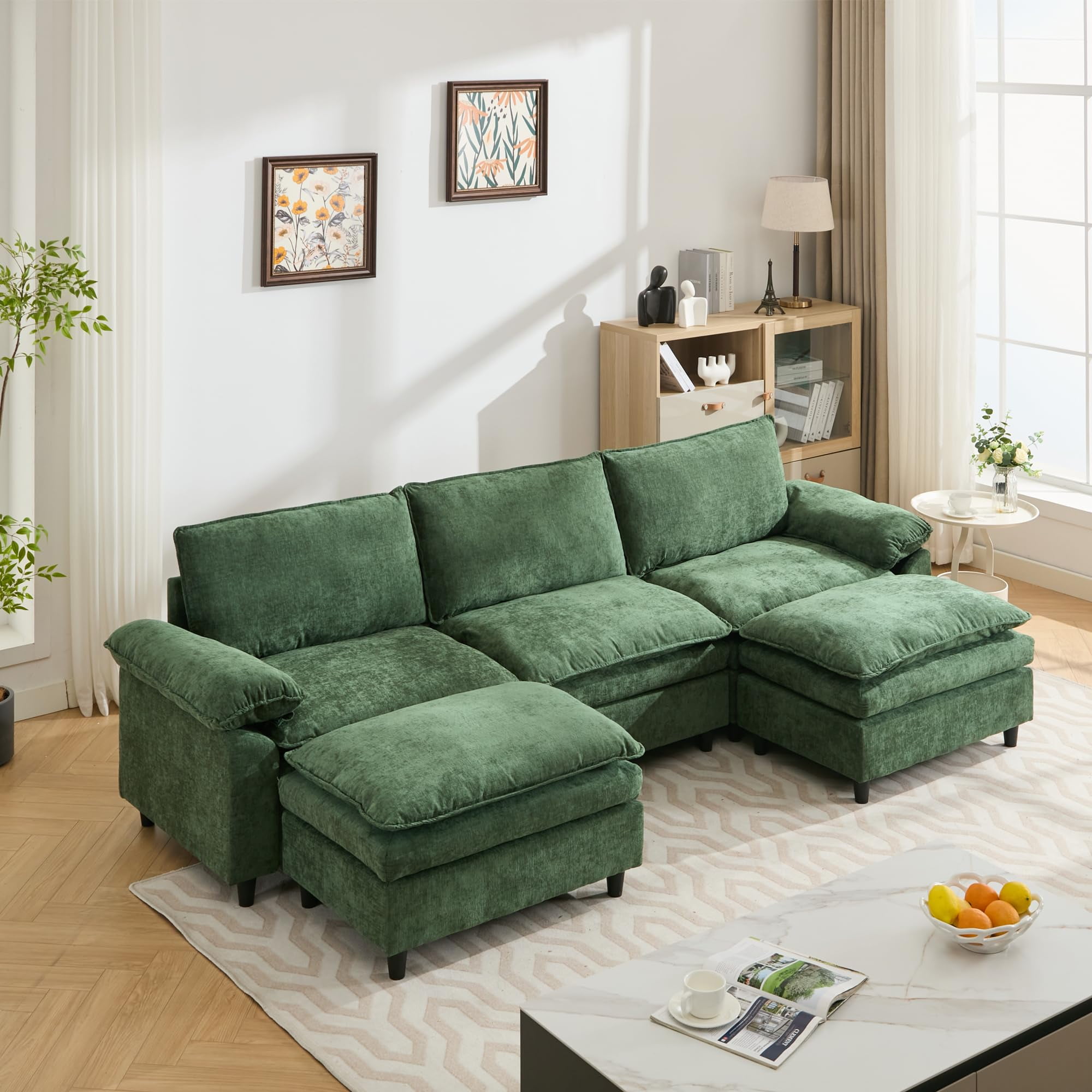 Modular Sectional Sofa Modern Convertible U Shaped Couch,118.9 Inch ...