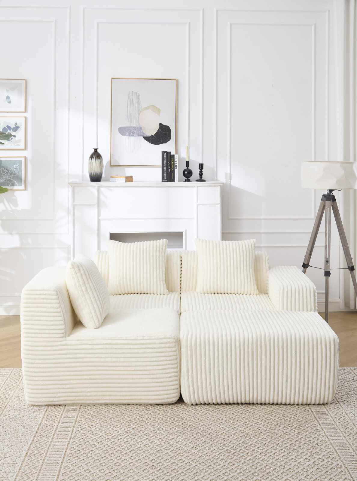 Modular Sectional Sofa, Modern Minimalist L-Shaped Upholstered Cloud ...