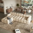 Modular Sectional Sofa Modern Three Seater with Ottoman Wide Couch ...