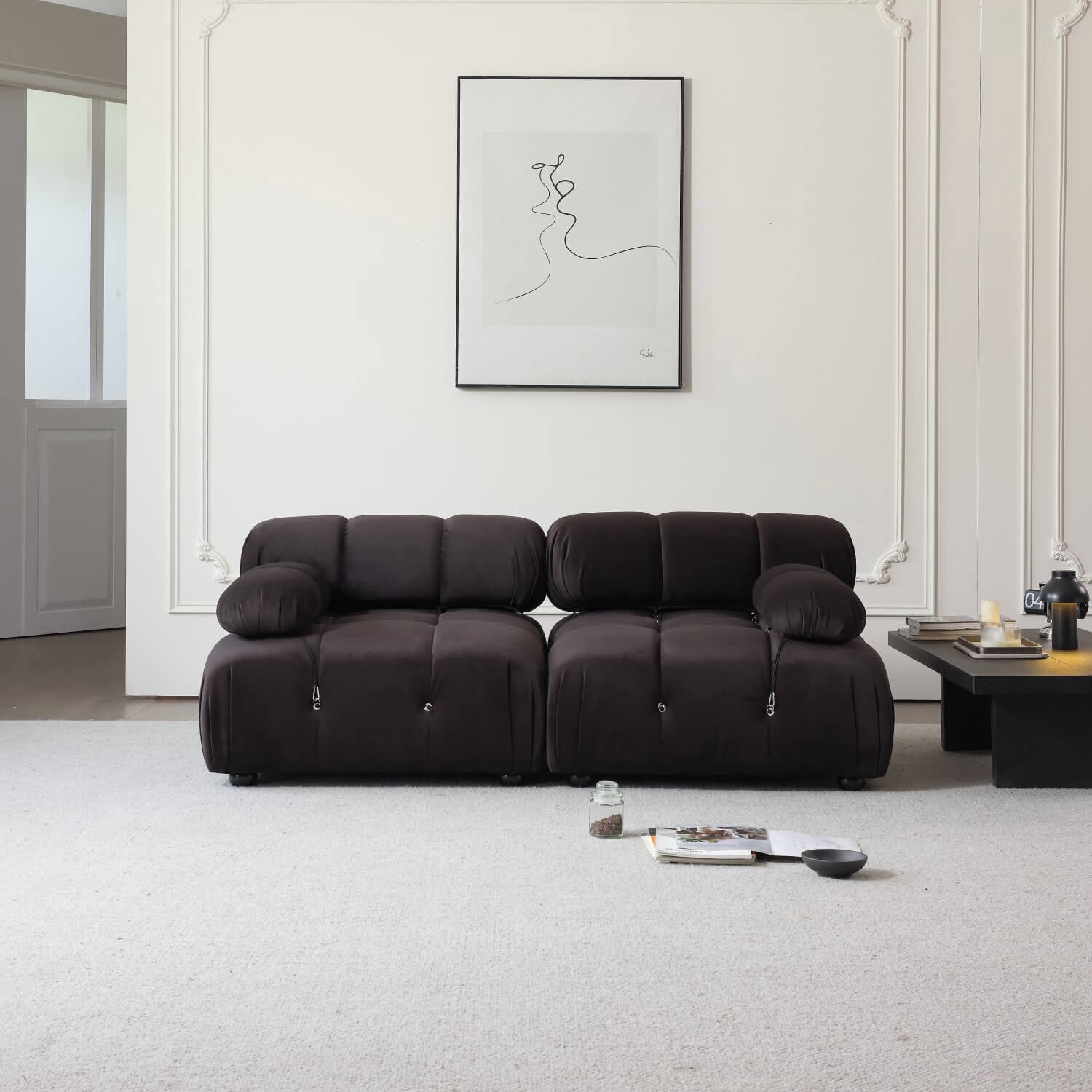 Modular Sectional Sofa Modern Two Seater Loveseat Wide Couch Sectional ...