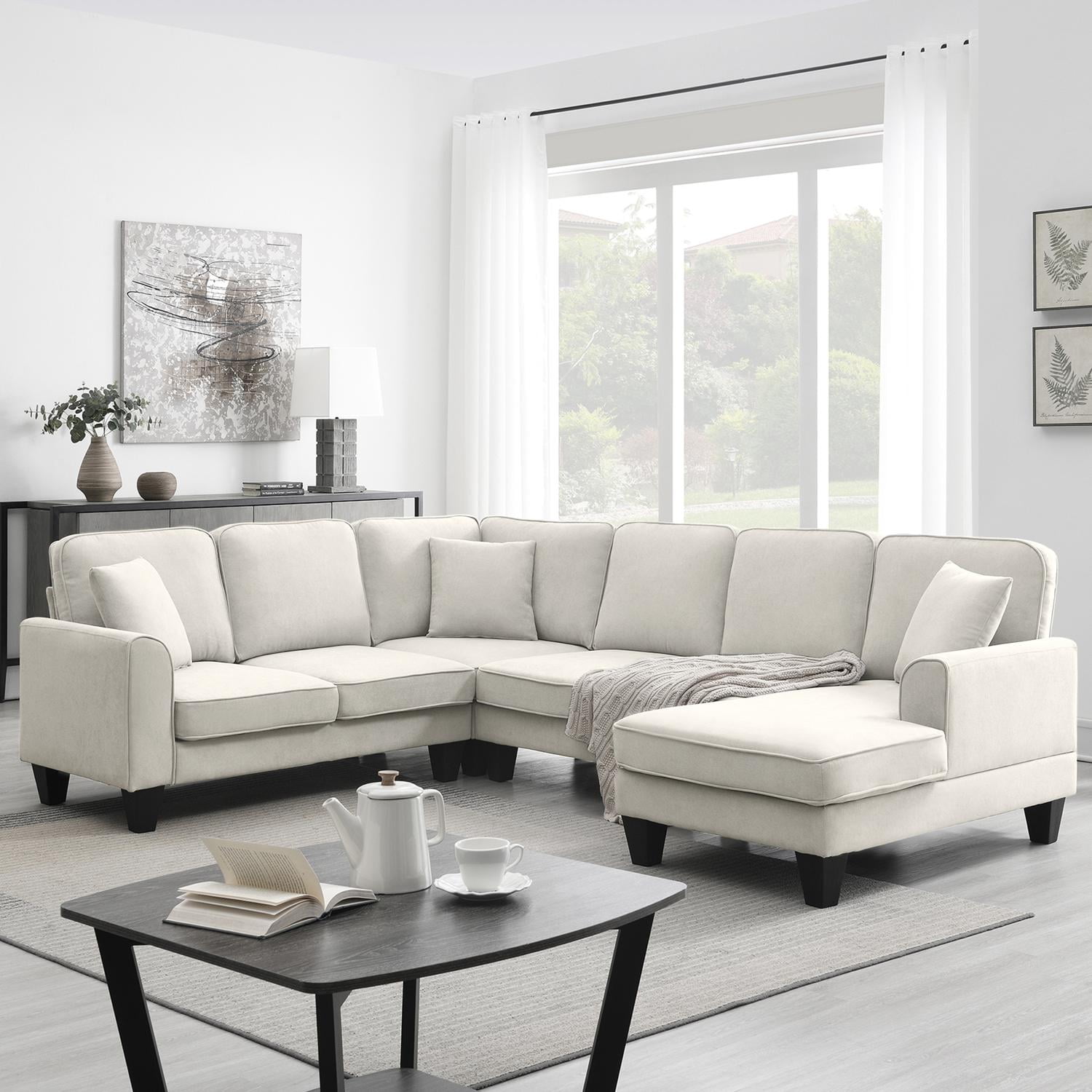 Modular Sectional Sofa,Modern U Shape Sectional Sofa,7 Seat Fabric ...