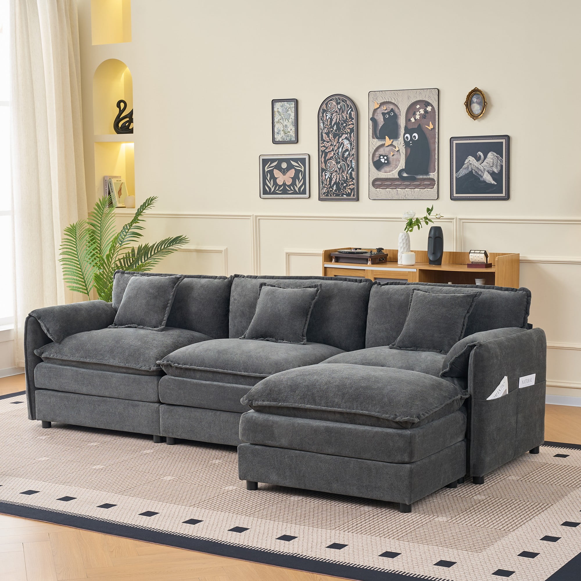 Modular Sectional Sofa, Oversized Deep Seat L Shaped Couch Set for ...