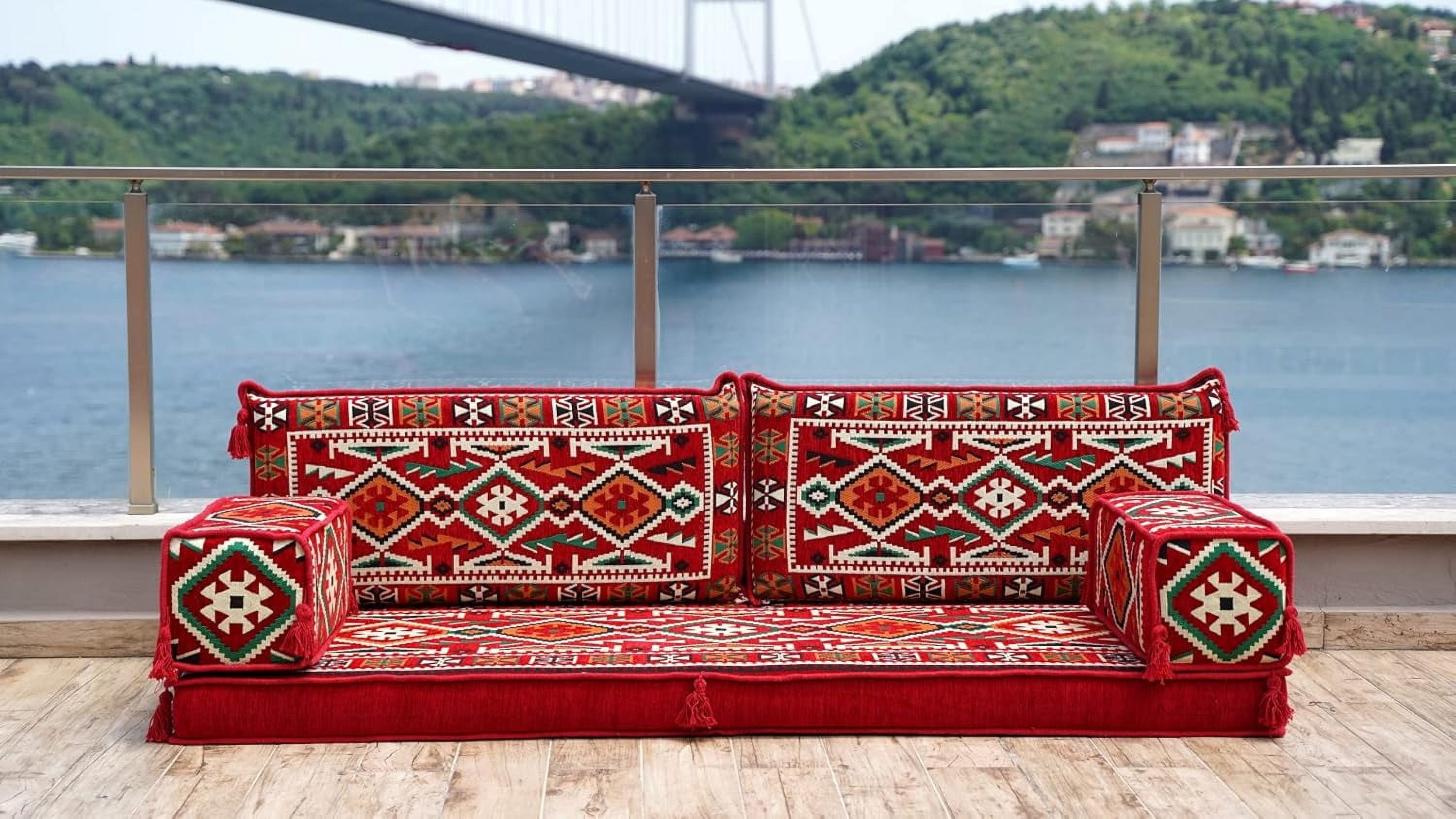 Modular Sectional Sofa, Red Turkish Sofa Set, Arabic Majlis Seating ...