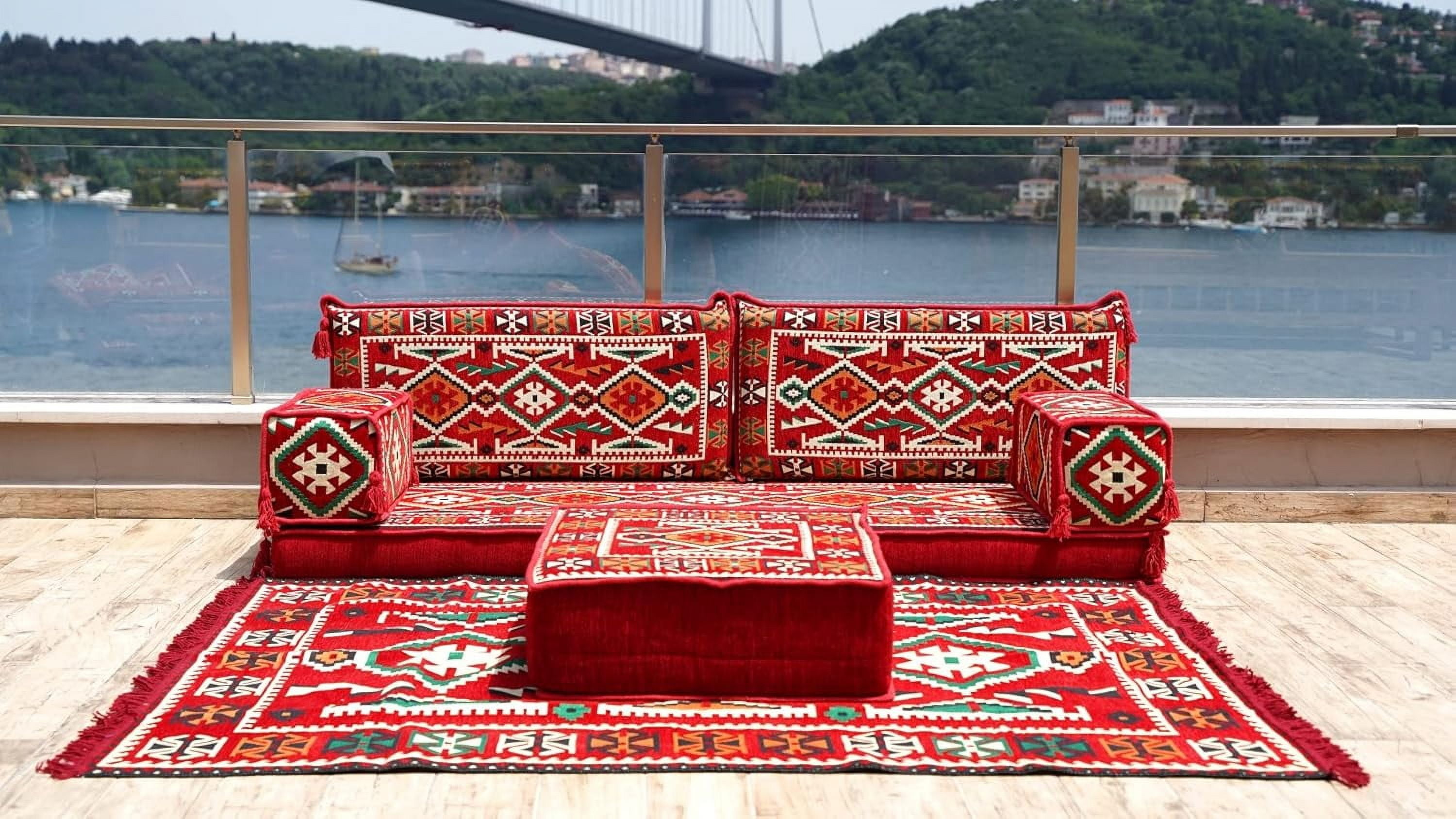 Modular Sectional Sofa, Red Turkish Sofa Set, Arabic Majlis Seating ...