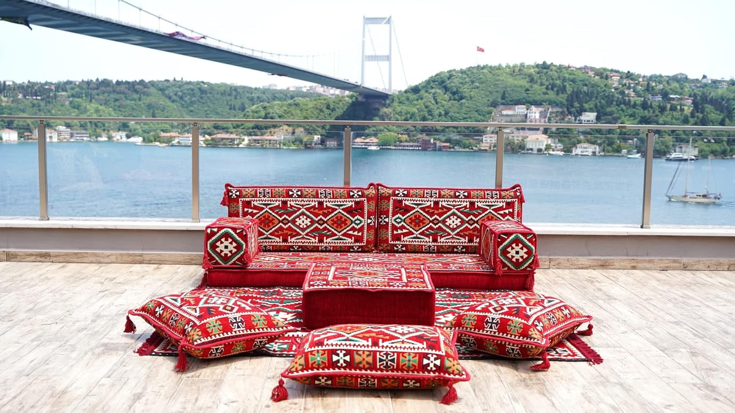 Modular Sectional Sofa, Red Turkish Sofa Set, Arabic Majlis Seating ...