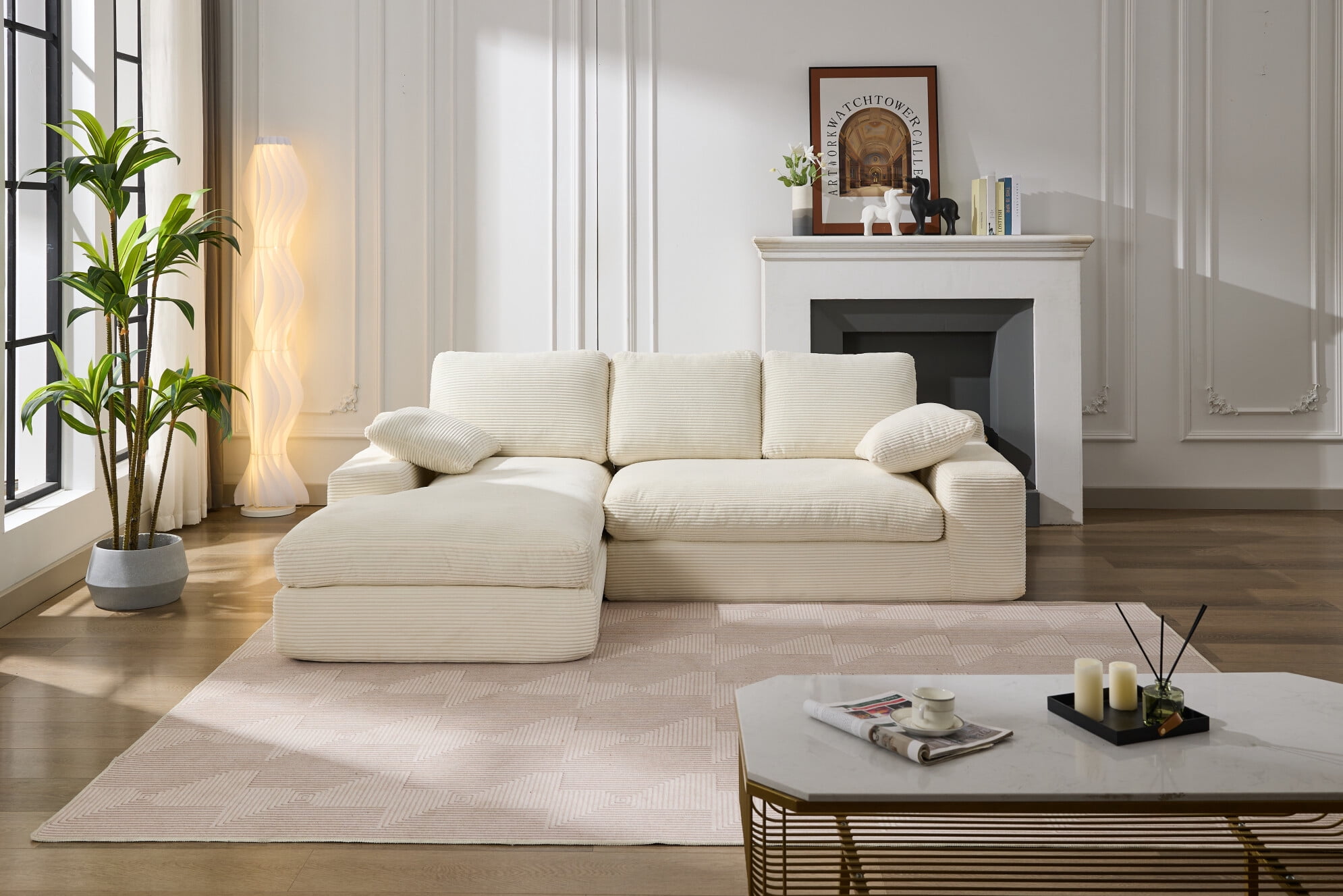 Modular Sectional Sofa Set - Modern Minimalist L-Shaped 2-Piece ...