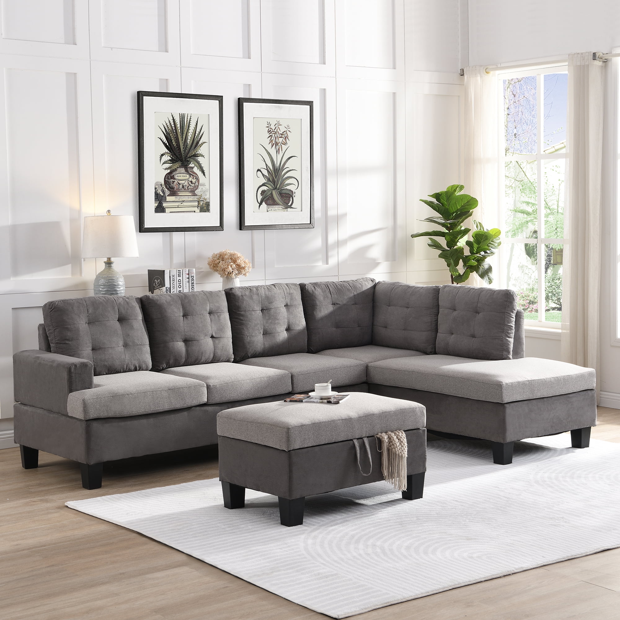 Modular Sectional Sofa Sets, 3-Piece Sectional sofa with Chaise and ...