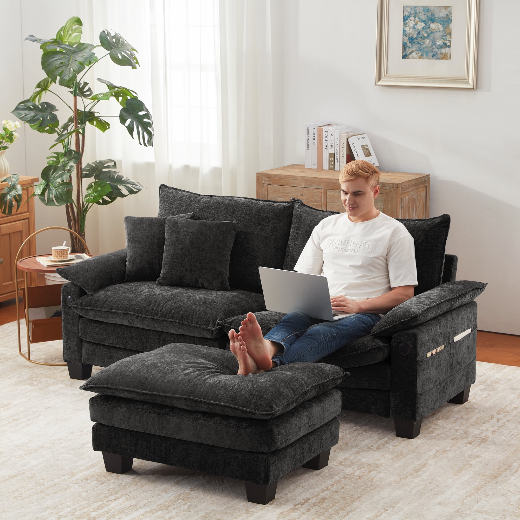 Modular Sectional Sofa Sleeper 2 Seater L-Shaped Convertible Sofa with ...