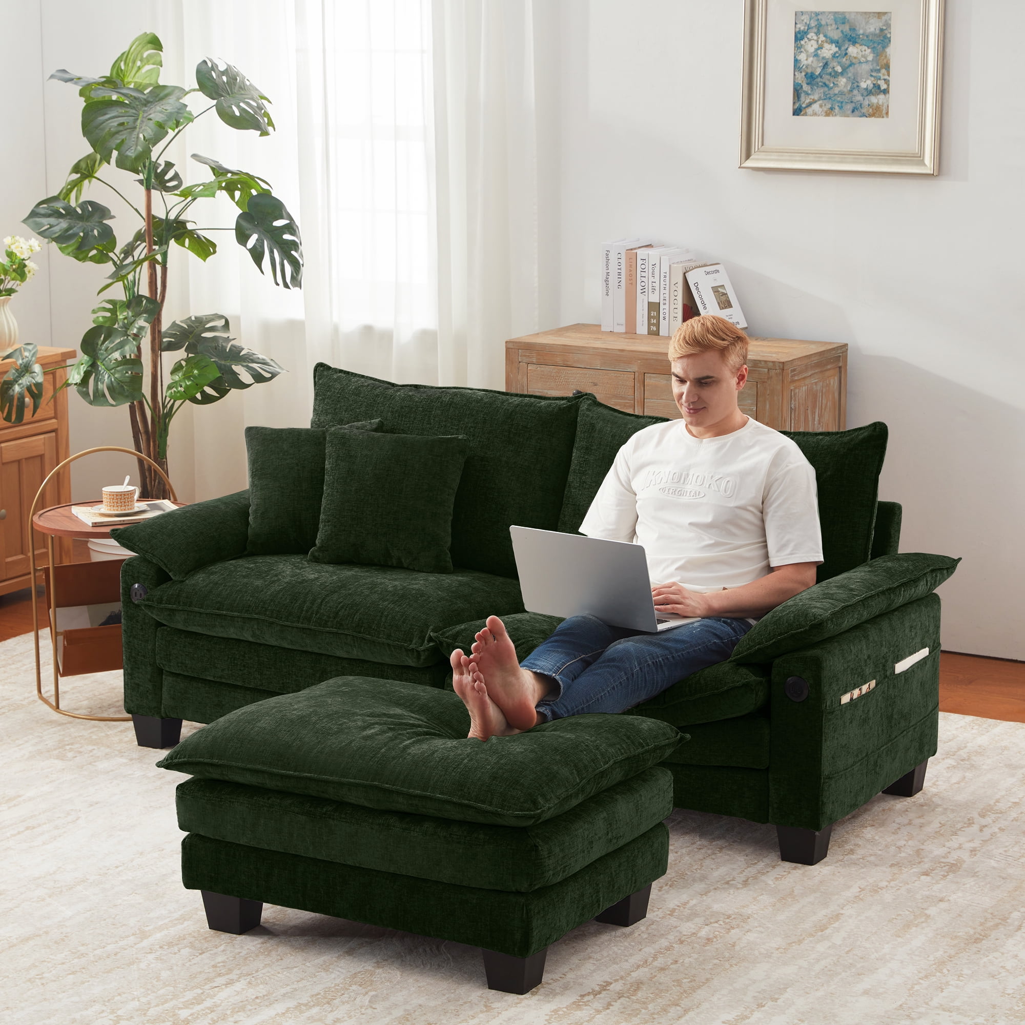 Modular Sectional Sofa Sleeper 2 Seater L-Shaped Convertible Sofa with ...