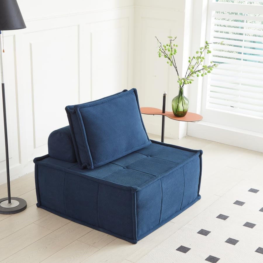 Modular Sectional Sofa Sleeper 35 Corduroy Deep Seat Couch w ...