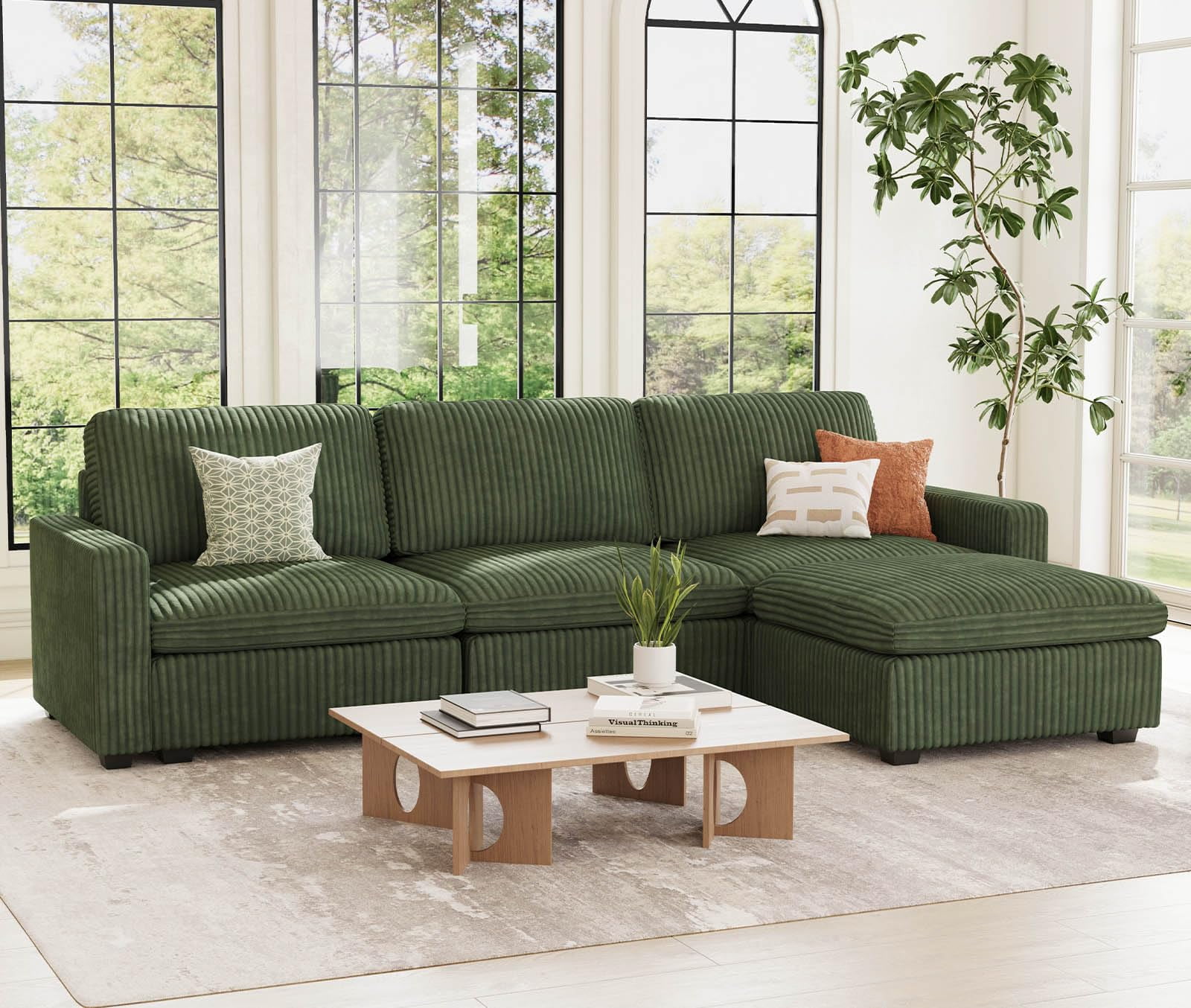 Modular Sectional Sofa with Storage Ottoman, Oversized Cloud Couch ...