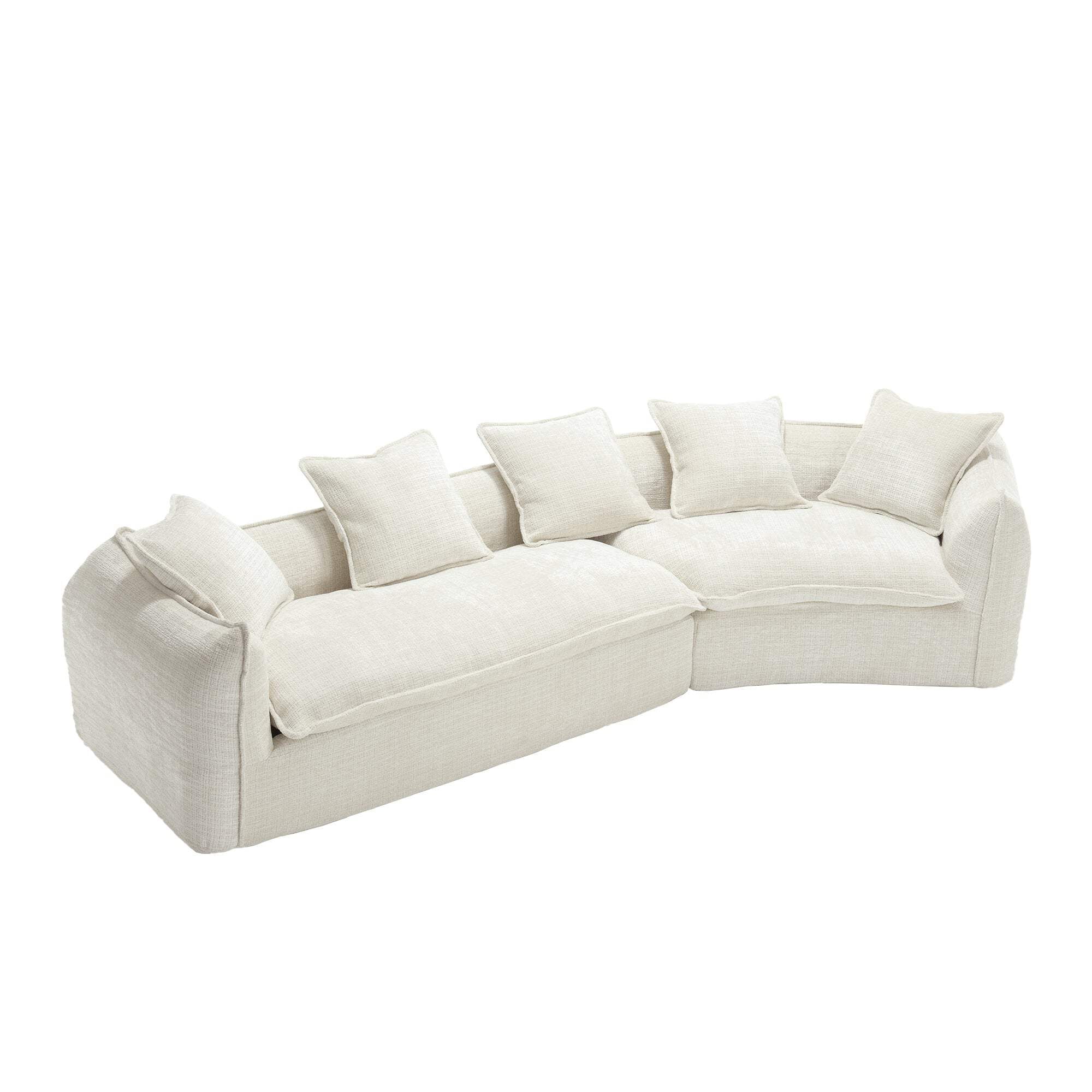 Modular Sectional Sofa, U Shaped Couch With Sofa For Five Pillows ...