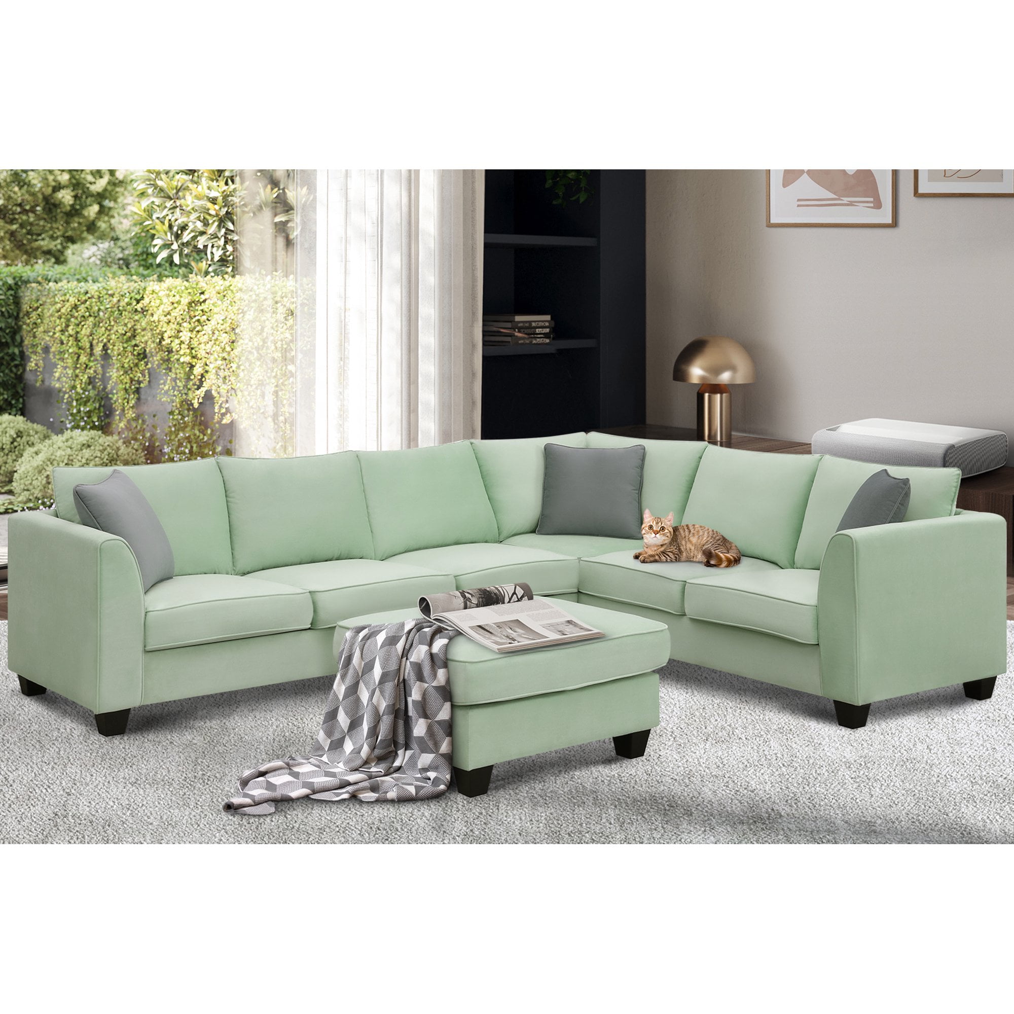 Modular Sectional Sofa with Ottoman, Cosymart Living Room Sets Sofa ...