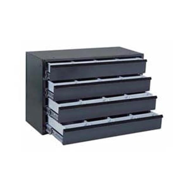 Modular Shallow 4 Drawer Rack Cabinet with Trays Black - Walmart.com